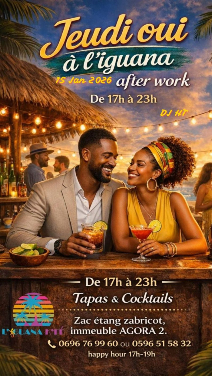 Jeudi Oui à L'Iguana - L'IGUANA K'fé - Martinique - Réservez vos ...