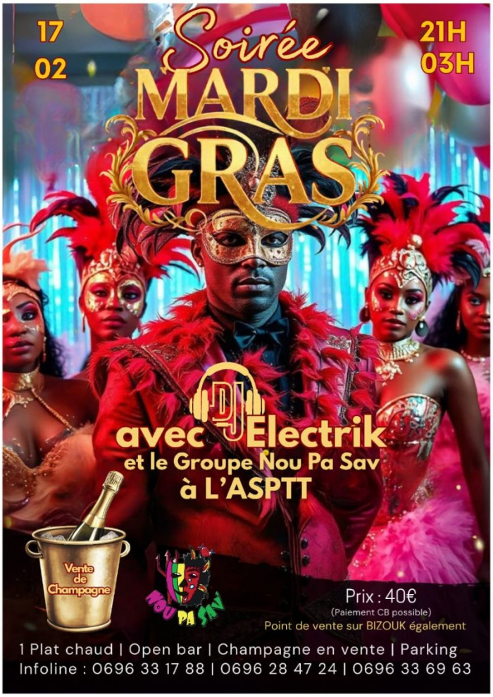 Soiree Mardi Gras A L'Asptt - Stade Henry Bibas ASPTT - Martinique ...
